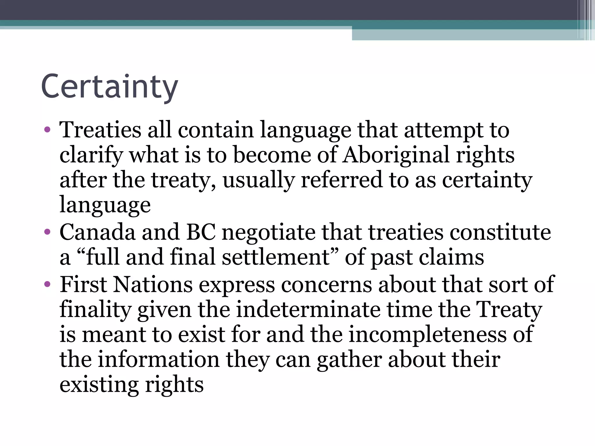 Aboriginal Rights to Treaty Rights | PPT