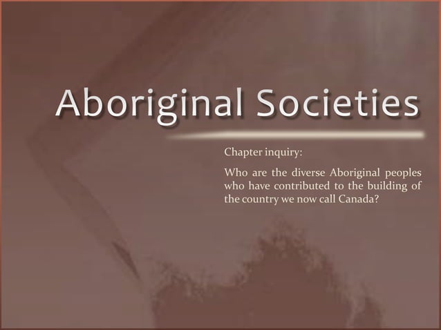 Aboriginal societies | PPTX