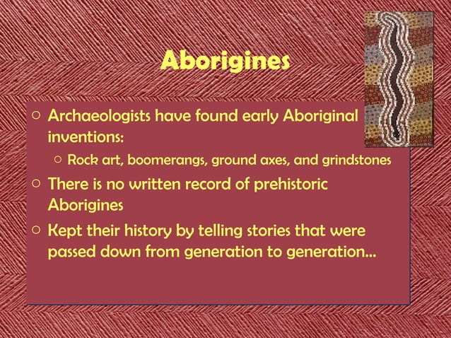 Aborigines and dream time | PPT