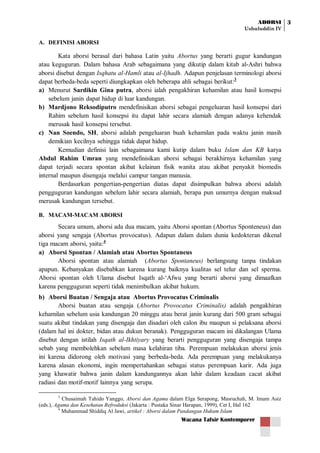 Aborsi [Tinjauan Tafsir Kontemporer] pdf | PDF