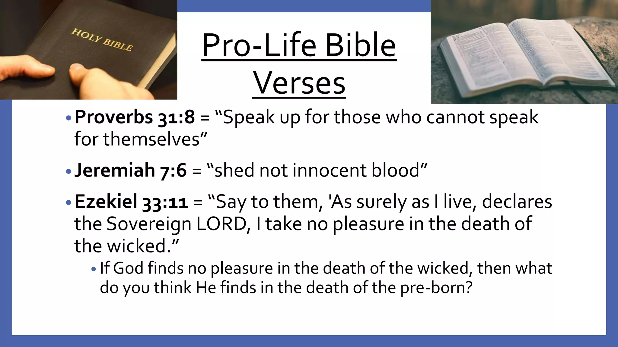 Why the Bible Supports Being Pro-Life | PPTX