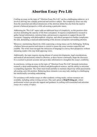 Abortion Essay Pro Life.pdf