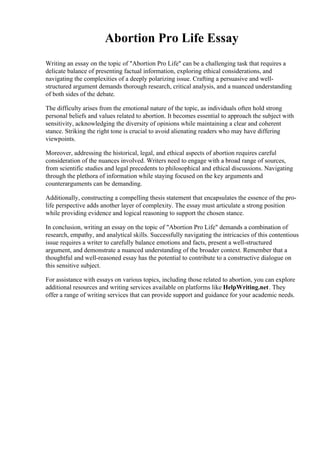 Abortion Pro Life Essay.pdf