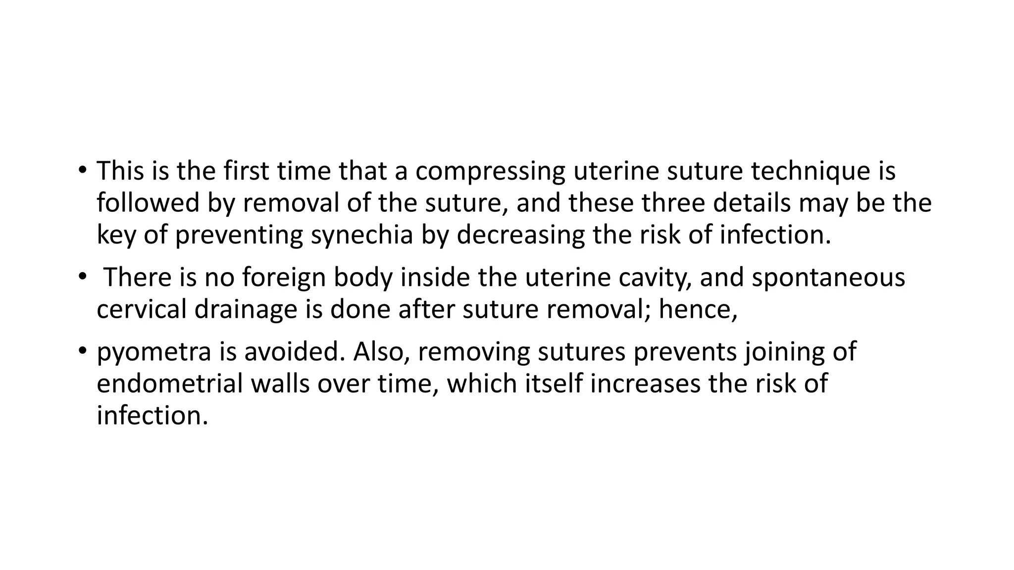 Aboualfalah removable uterine compression suture | PPTX