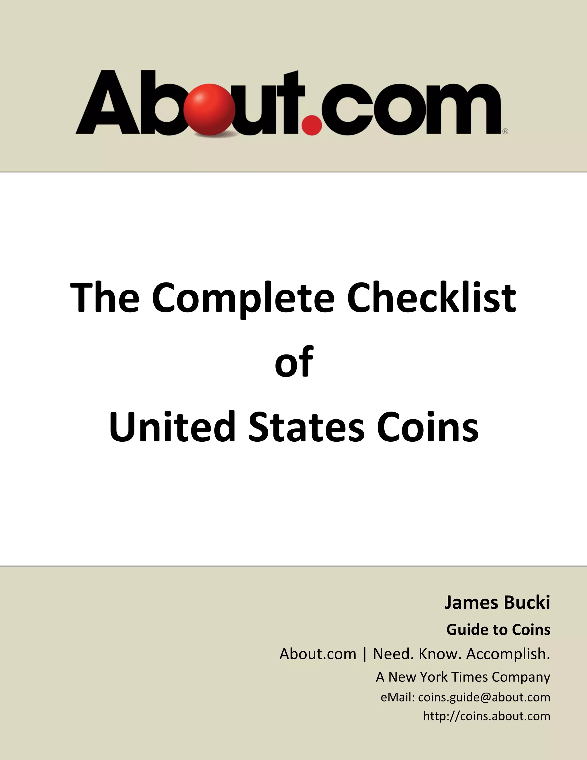 About.com complete-us-coin-checklist | PDF