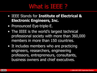 About I E E E For Colleges | PPT