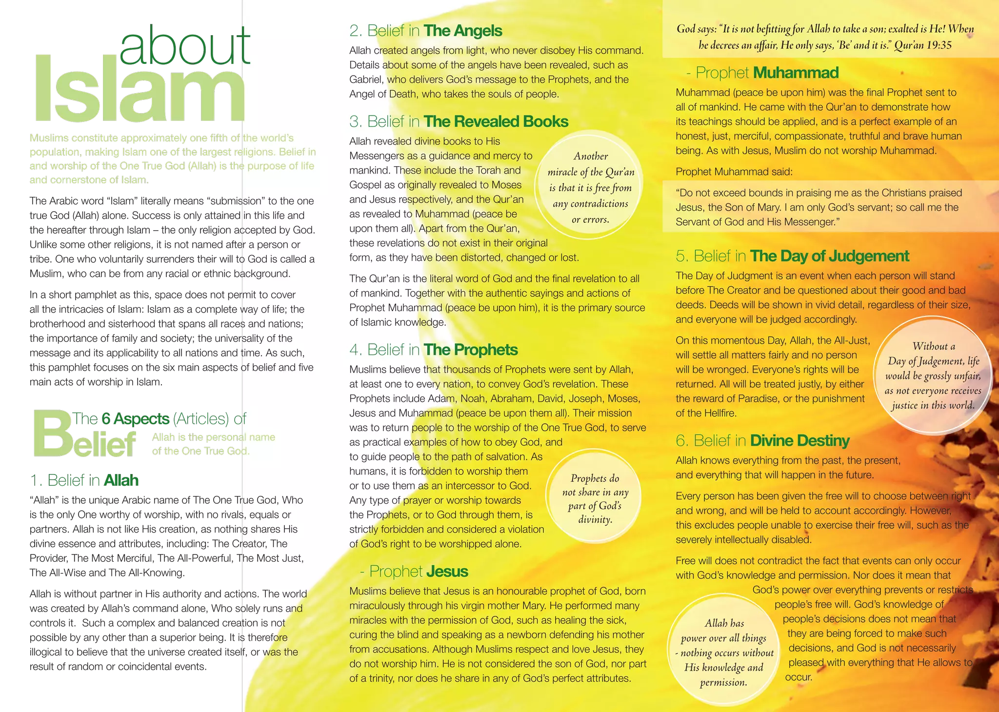 About Islam a brief introduction ( pamphlet ) | PDF