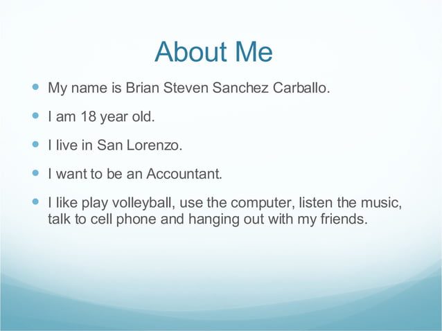 About Me (Brian Steven) | PPT
