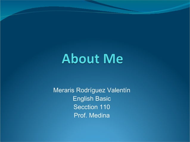 About Me | PPT