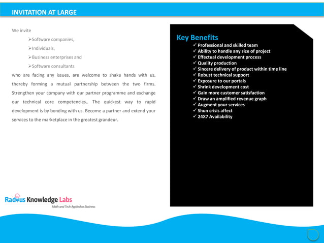 About : Radius knowledge Labs | PPTX | Computing | Technology & Computing