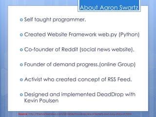 About aaron hillel swartz | PPTX