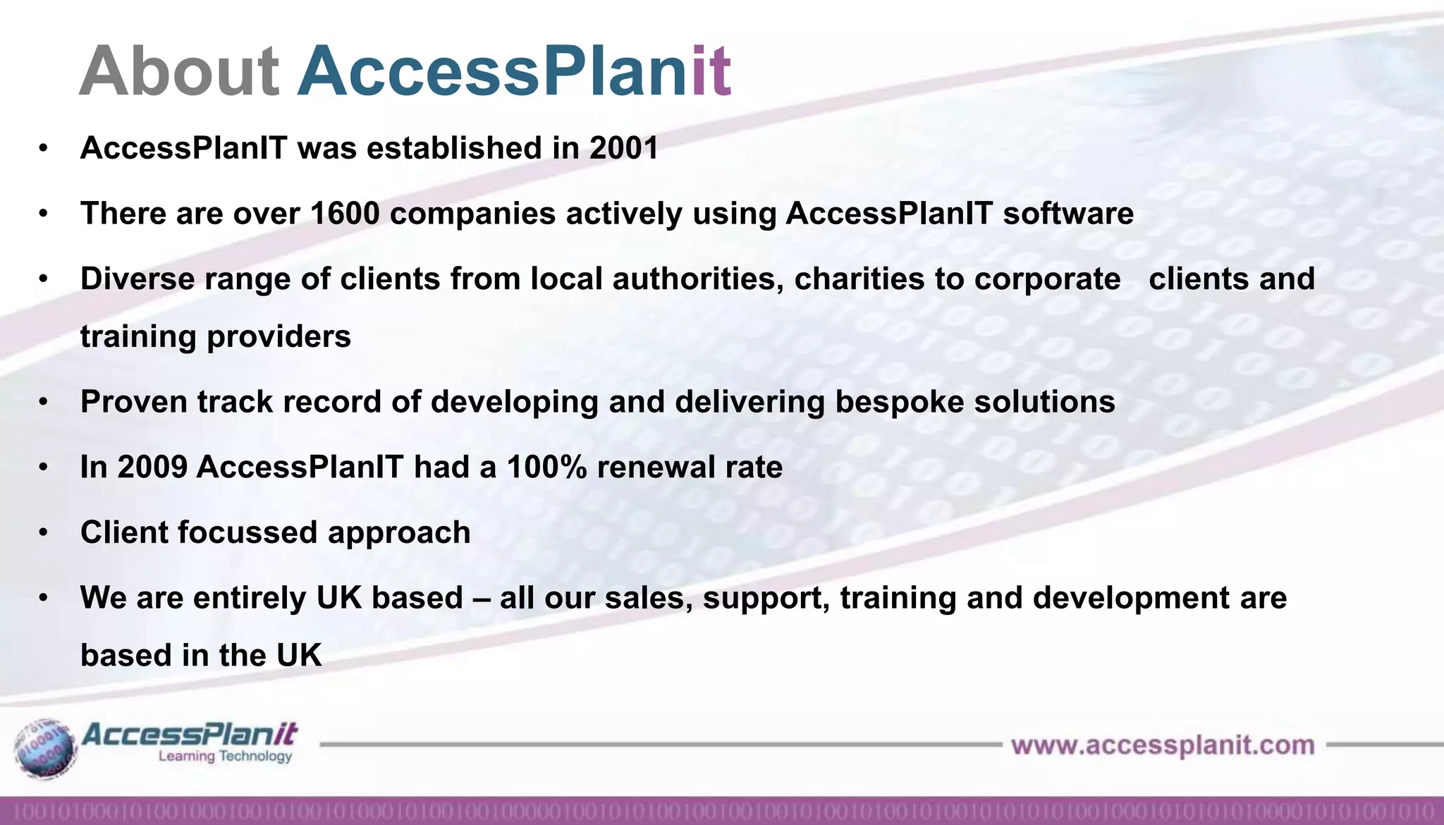 About AccessPlanit | PPSX | Computer Software and Applications | Computing