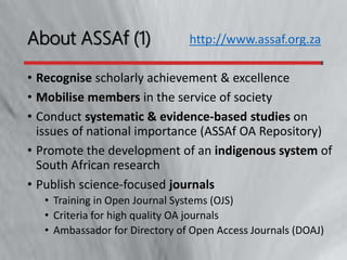 The African Open Science Platform (AOSP) | PPT