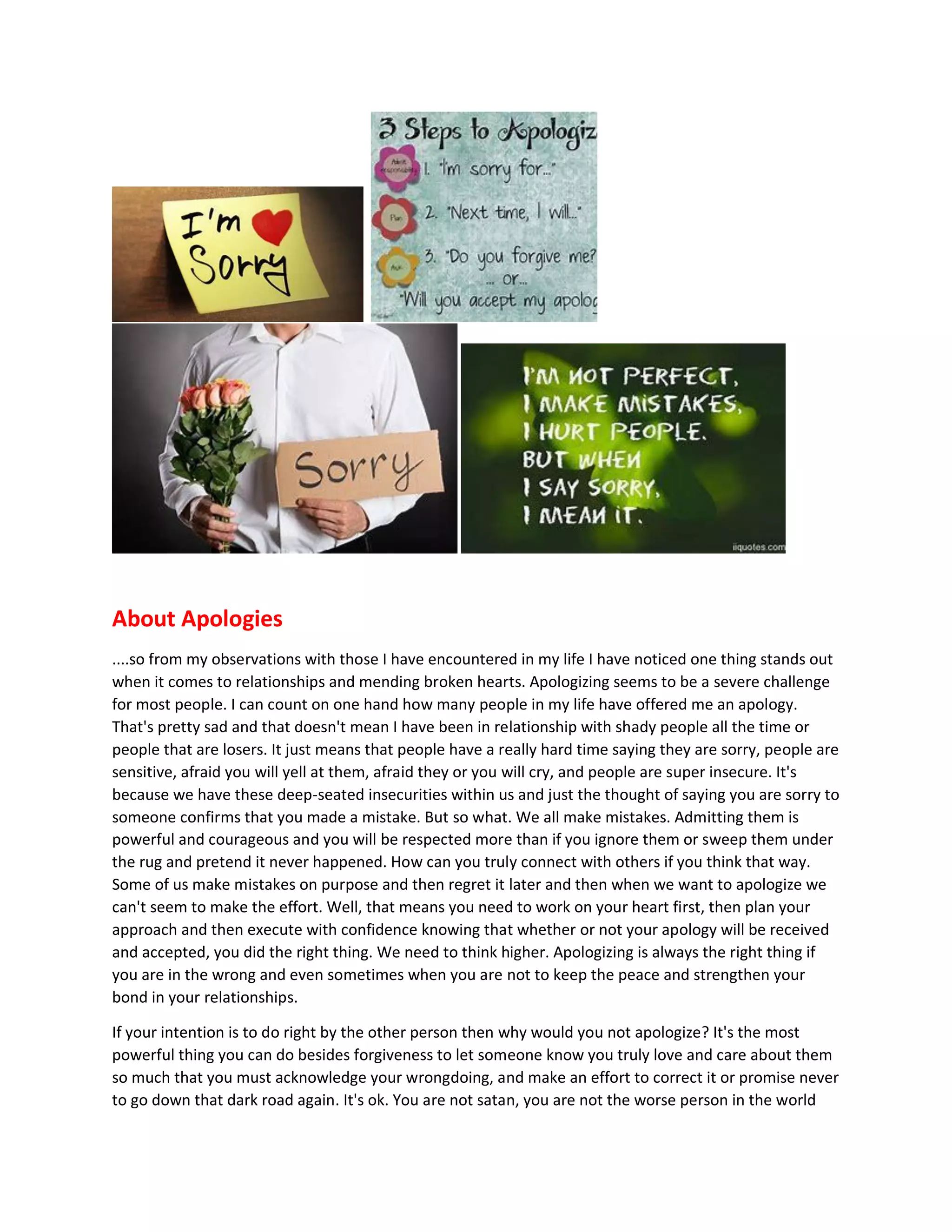 About Apologies | PDF