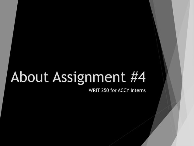About assignment #4 | PPT