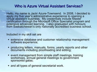 About Azure Virtual Assistant Services | PPT