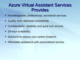 About Azure Virtual Assistant Services | PPT