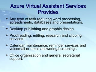 About Azure Virtual Assistant Services | PPT