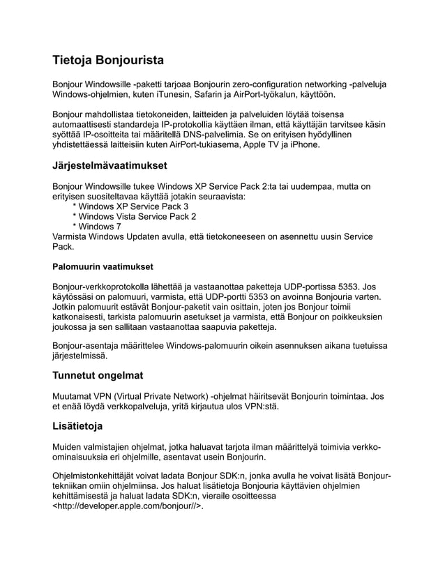 About bonjour | PDF
