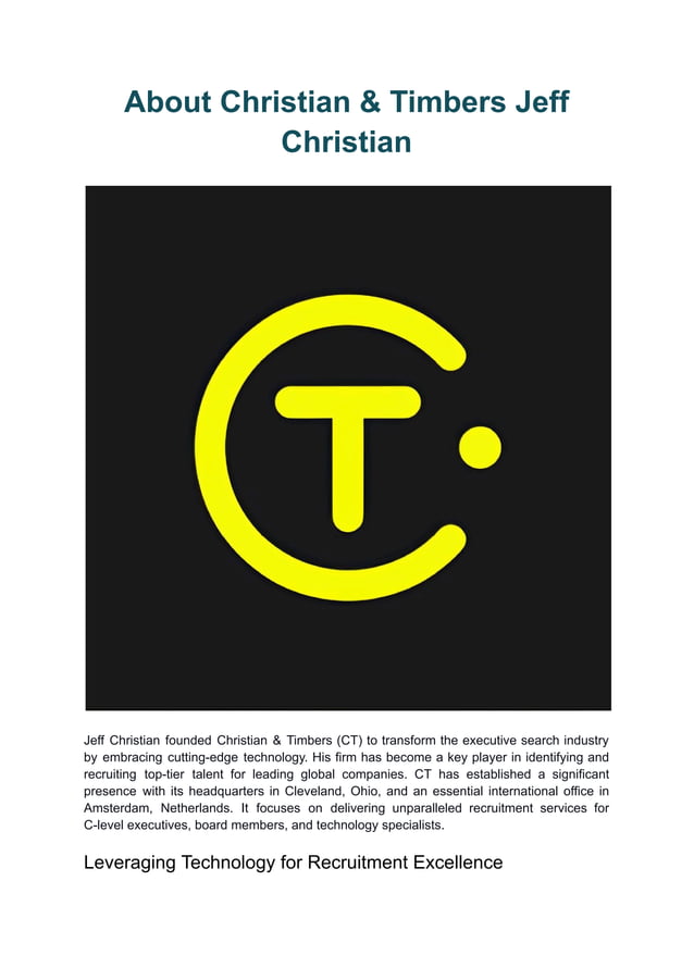 About Christian & Timbers Jeff Christian | PDF