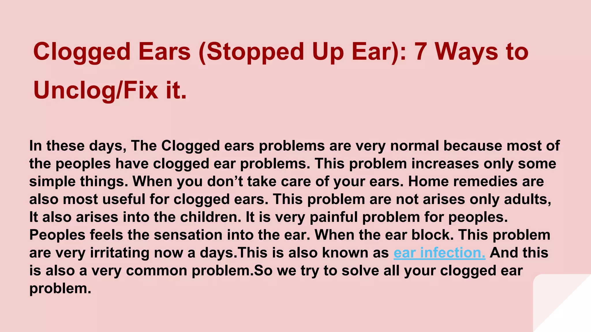 About clogged ears | PDF