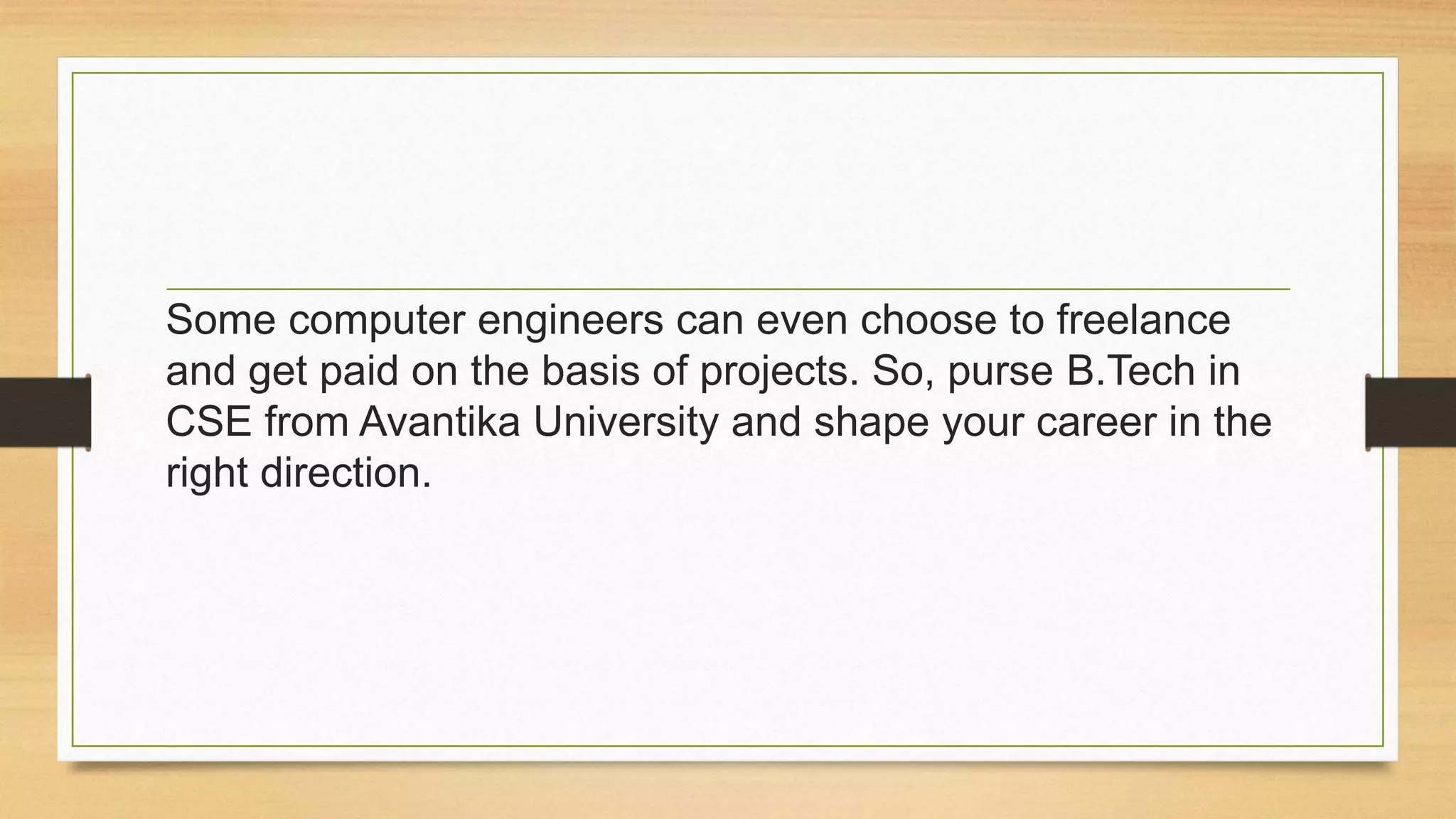 About Computer Science Engineering - Avantika University | PPT