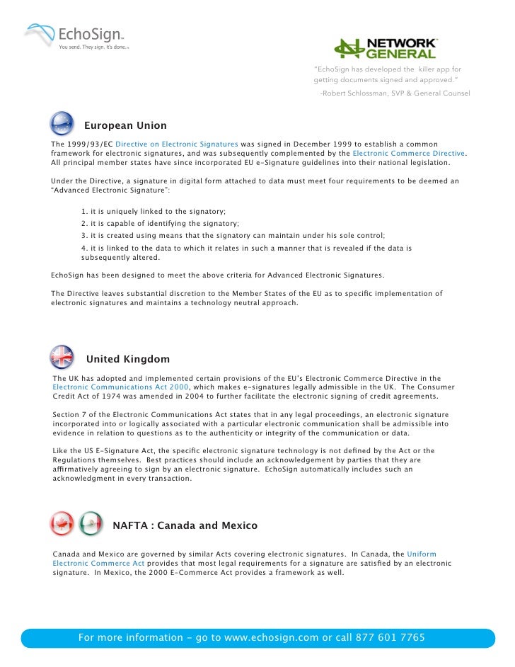 About E-Signatures from #1 Rated EchoSign.com