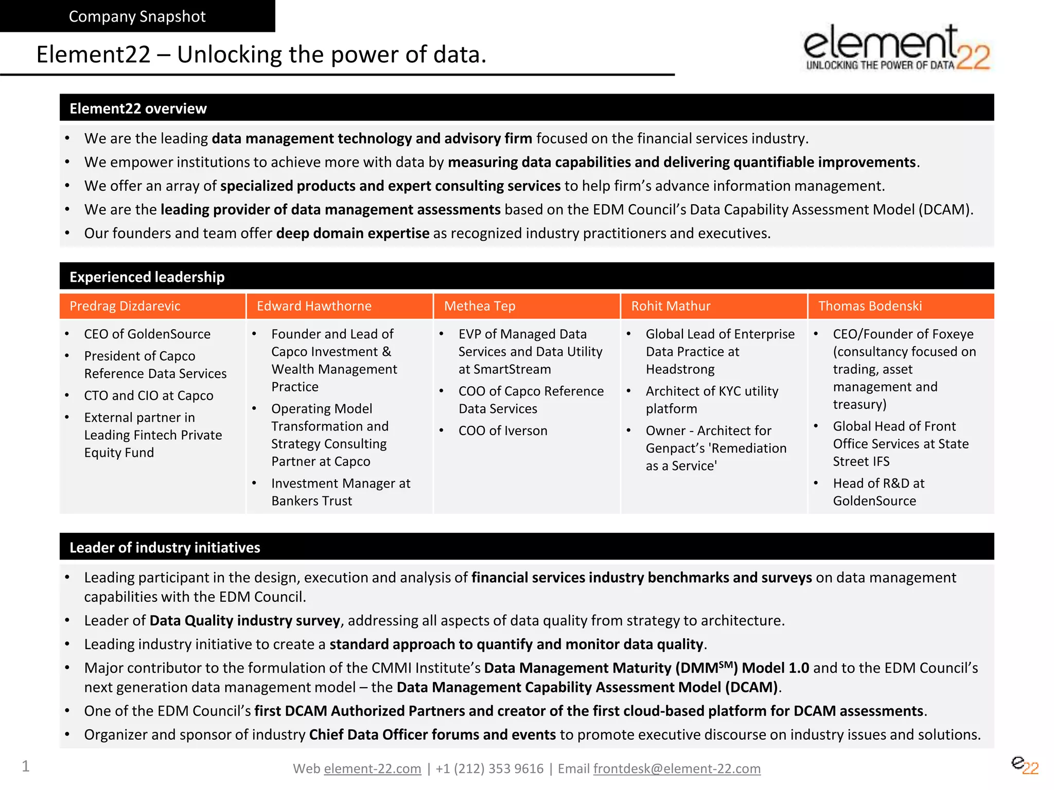 About Element22 - Unlocking The Power Of Data | PPTX | Databases | Computer Software and ...