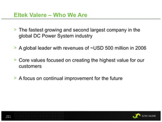 About eltek valere | PPT