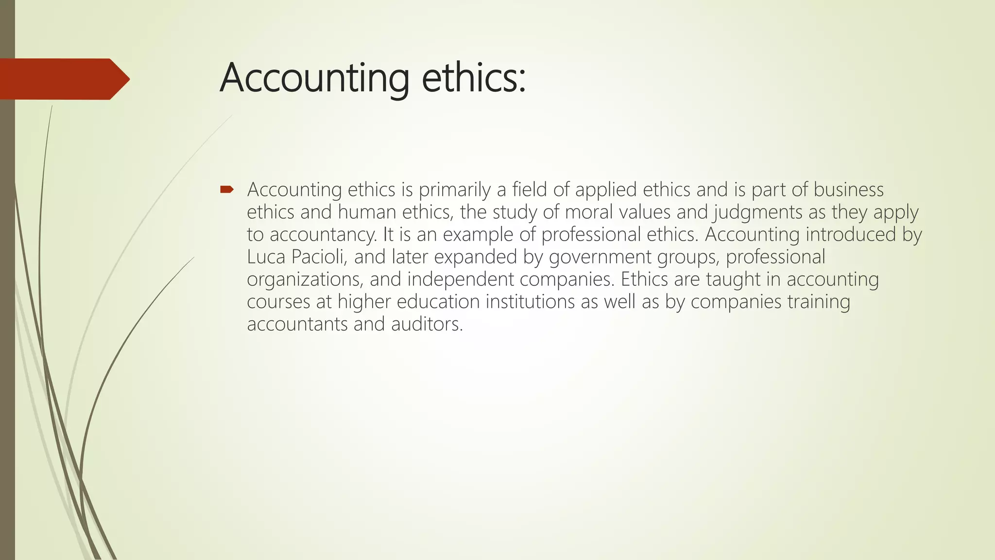 How does Ethics important for Accounting | PPT