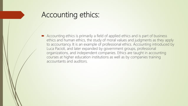 How does Ethics important for Accounting | PPT