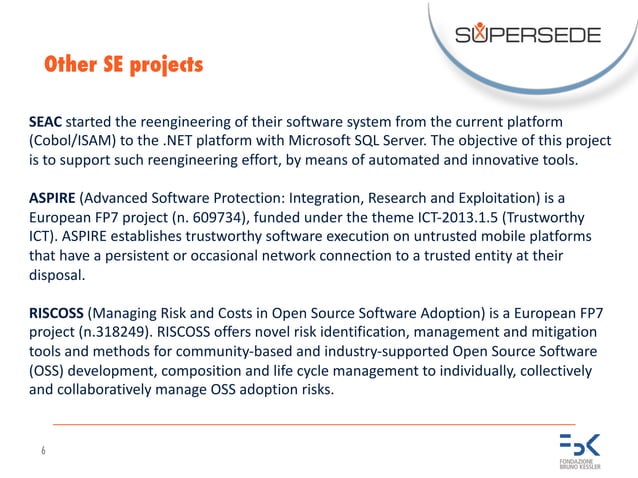 FBK´s role in the SUPERSEDE project | PPT