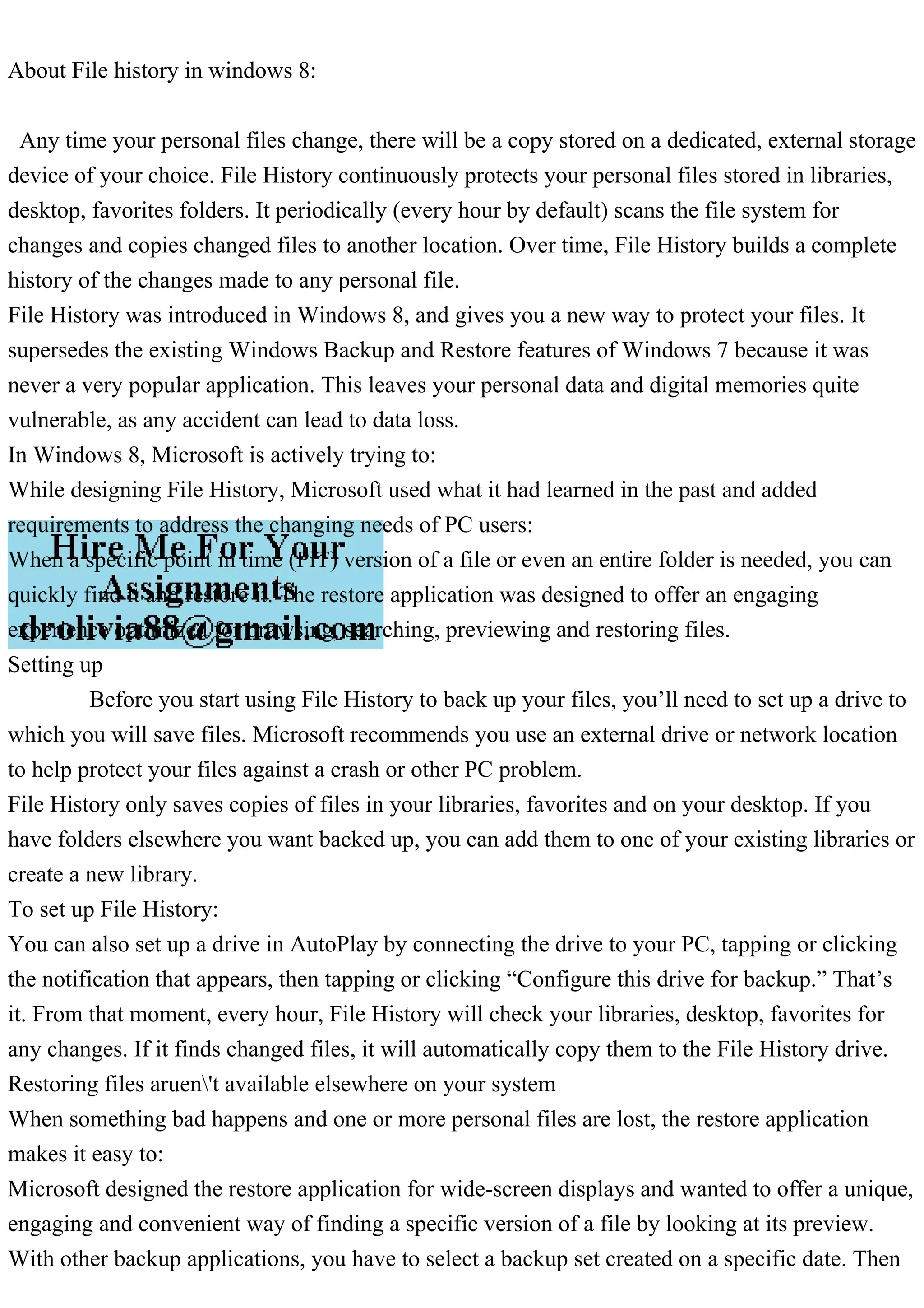 About File history in windows 8 Any time your personal files c.pdf