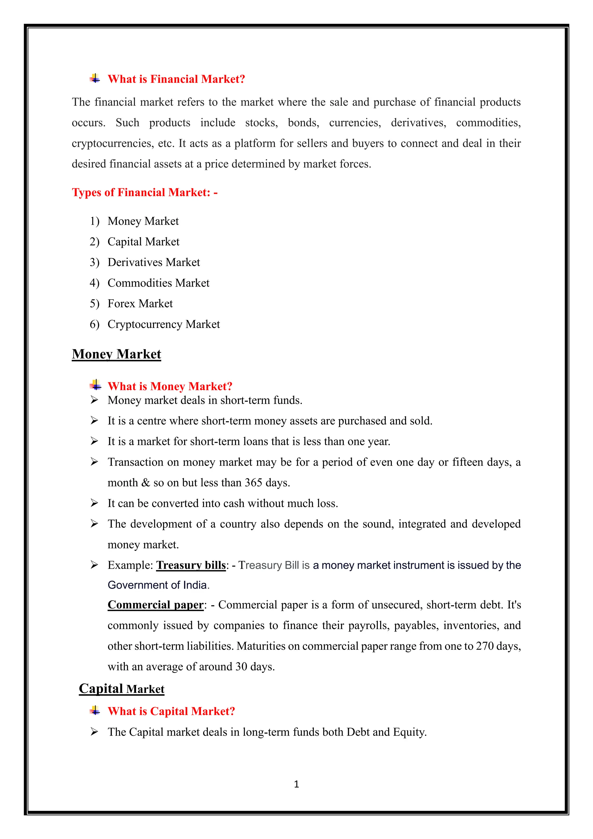 About Financial Market and it's (Types) | PDF