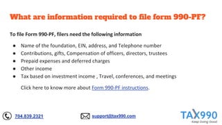 About Form 990-PF | PPTX