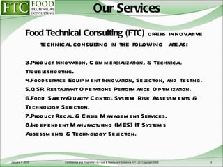 About Food Technical Consulting | PPT
