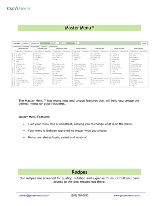 About Grove Menus New[1] | DOC