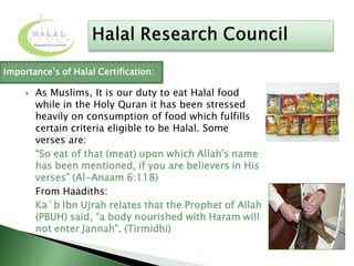Halal Research Council: Introduction | PPT