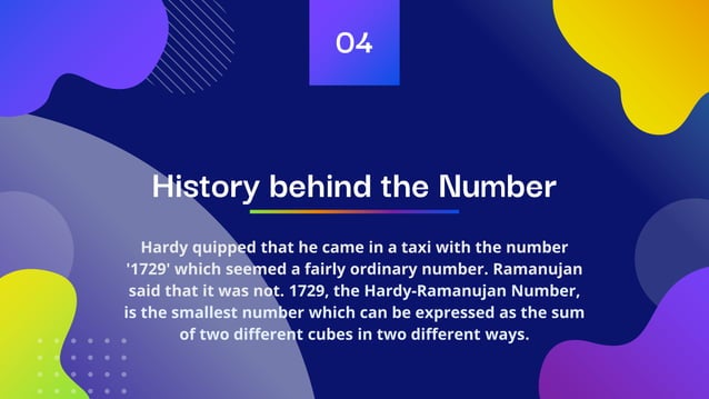 About Hardy Ramanujan's Number.pptx | Physics | Science