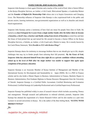 About inspector john karanja | PDF