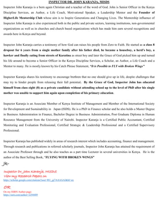 About inspector john karanja;;;; | PDF