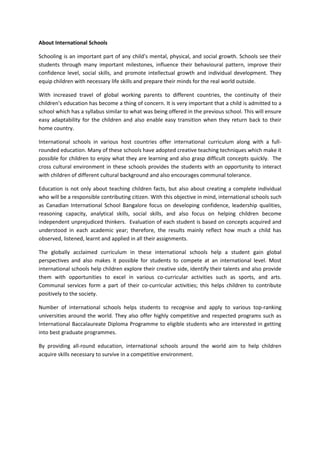 About international schools | DOCX