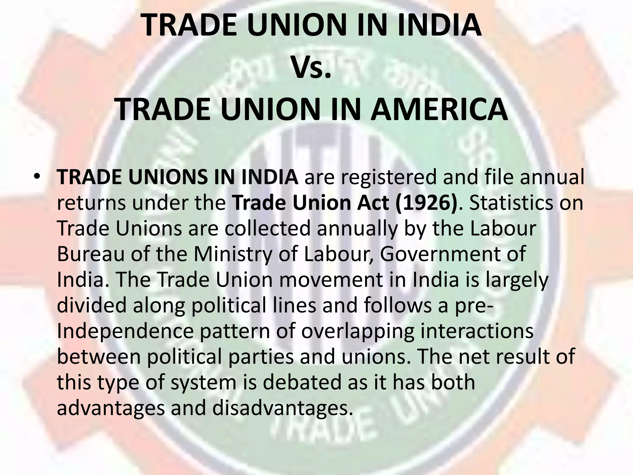 INDIAN NATIONAL TRADE UNION CONGRESS | PPT
