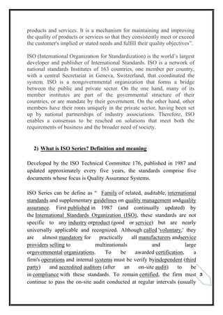 About ISO | DOC | Business Accounting & Finance | Business