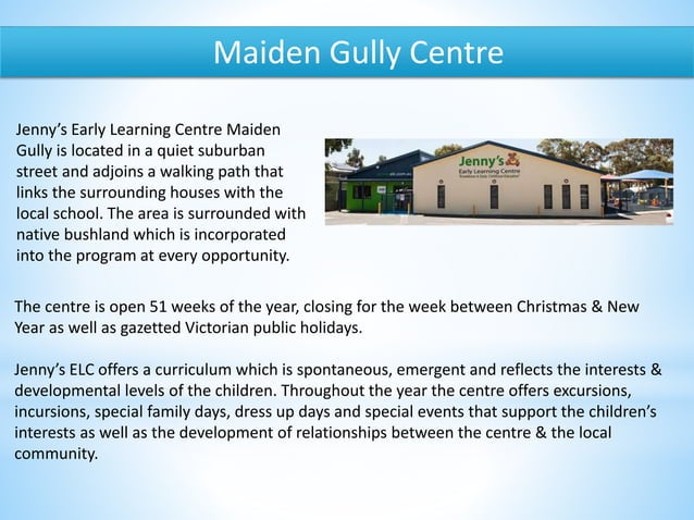 About Jennys Early Learning Centre | PPT