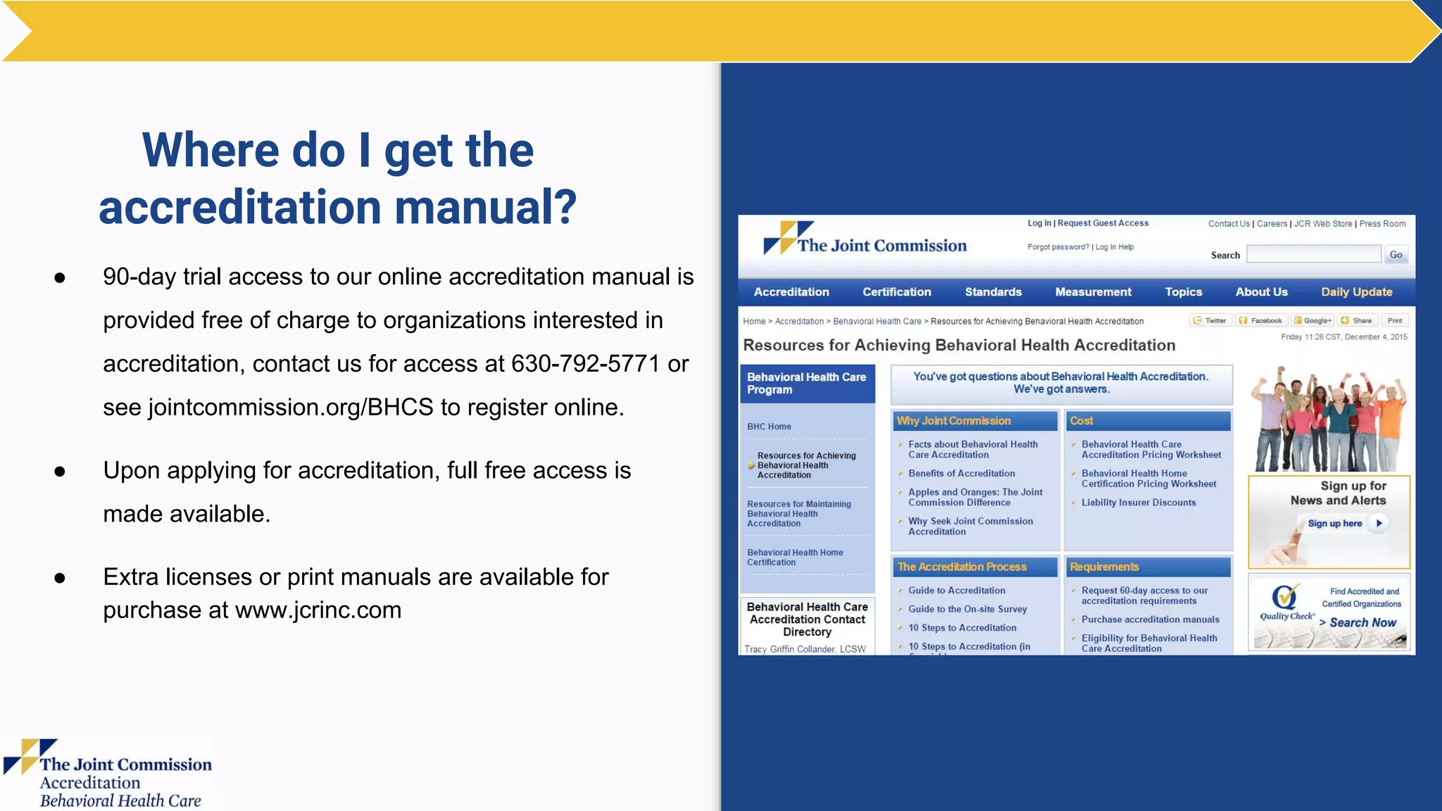 About joint commission behavioral accreditation | PDF