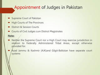 about working of judiciary system in pakistan | PPTX