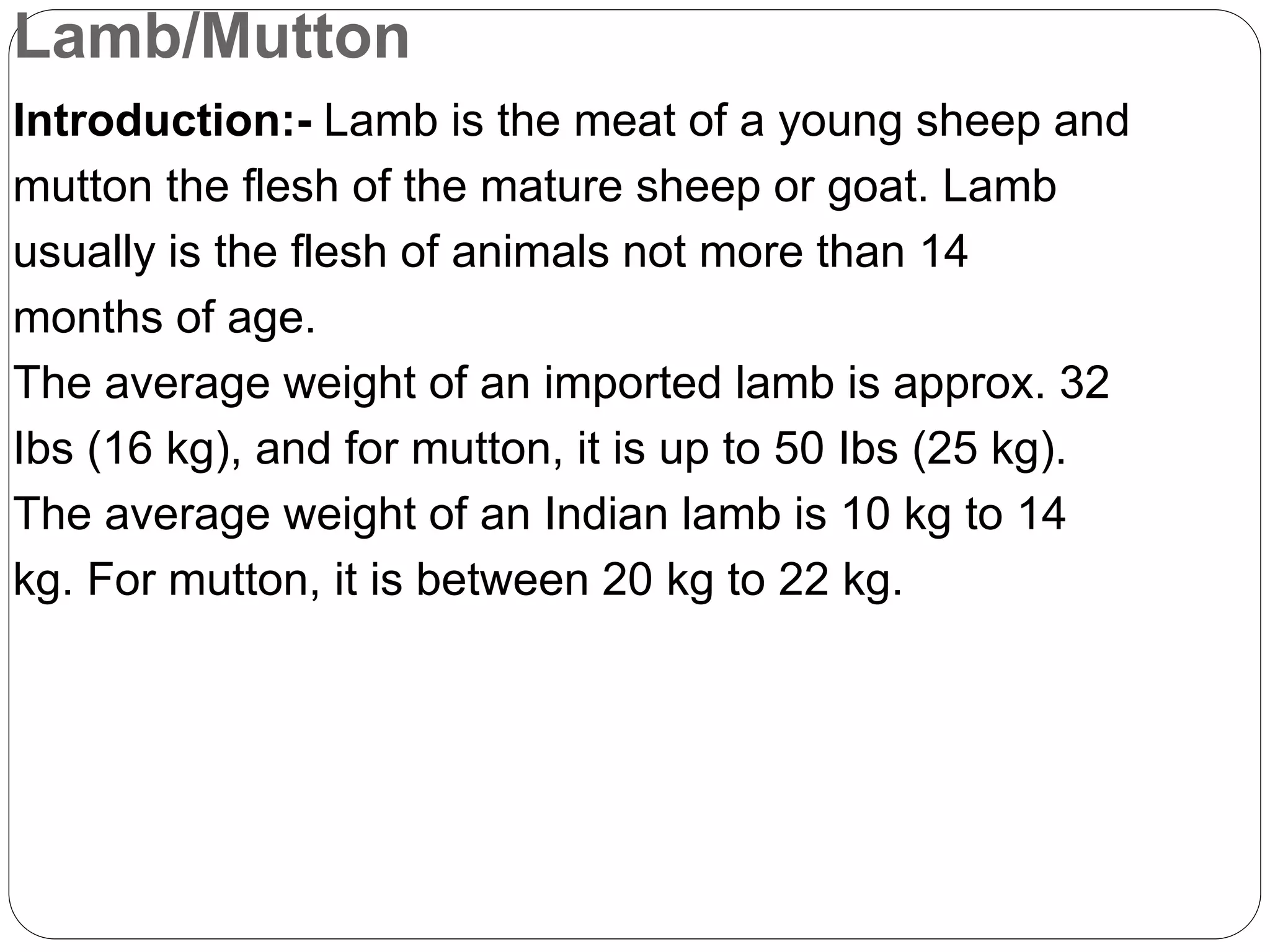 About lamb and mutton | PPTX