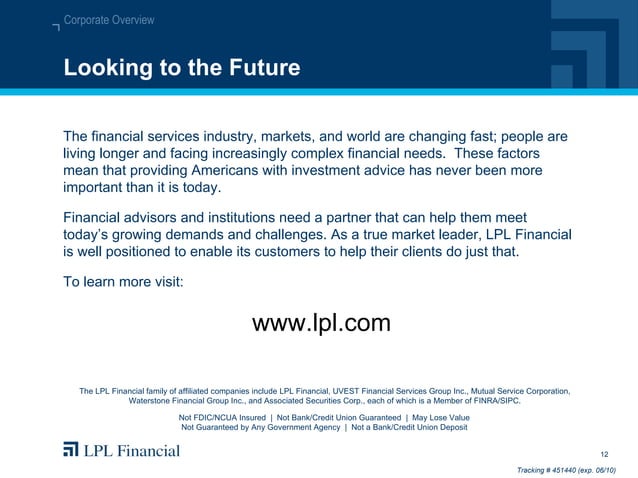 About Lpl Financial Power Point Presentation.Pdf