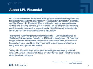 About Lpl Financial Power Point Presentation.Pdf